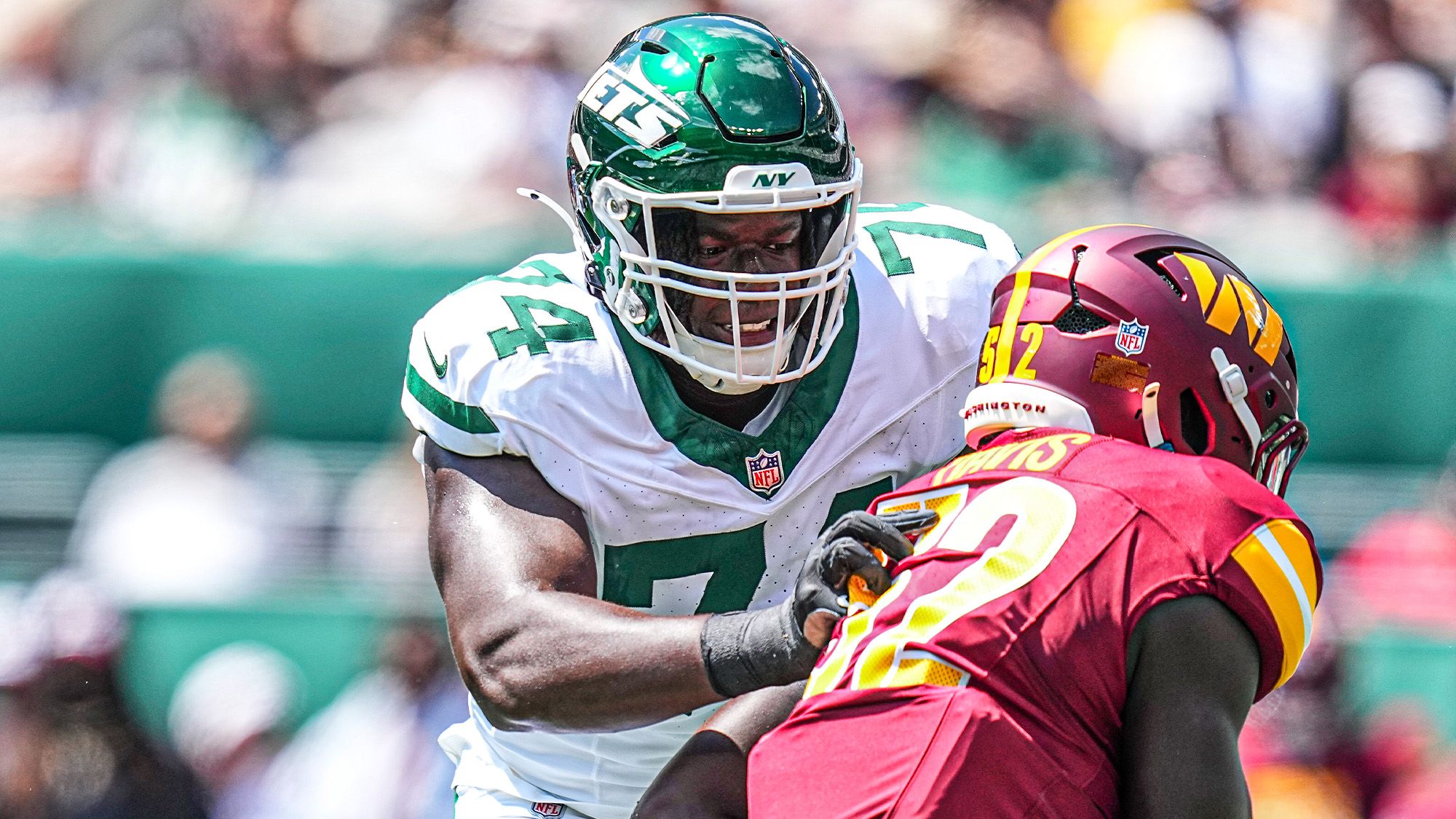 Olu Fashanu shows off Tyron Smith's signature move in Jets debut